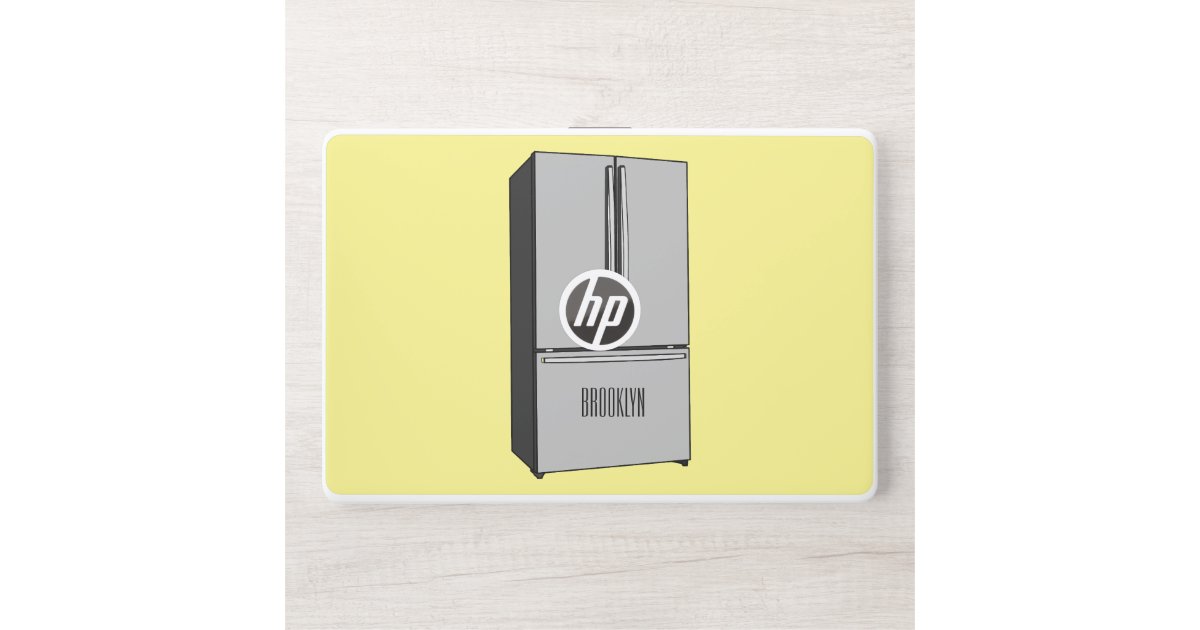 French door refrigerator cartoon illustration HP laptop skin | Zazzle