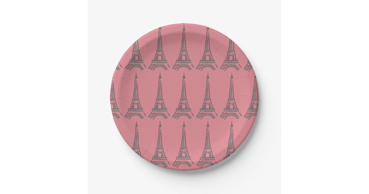 French Eiffel Tower Paris Theme Party Paper Plates | Zazzle