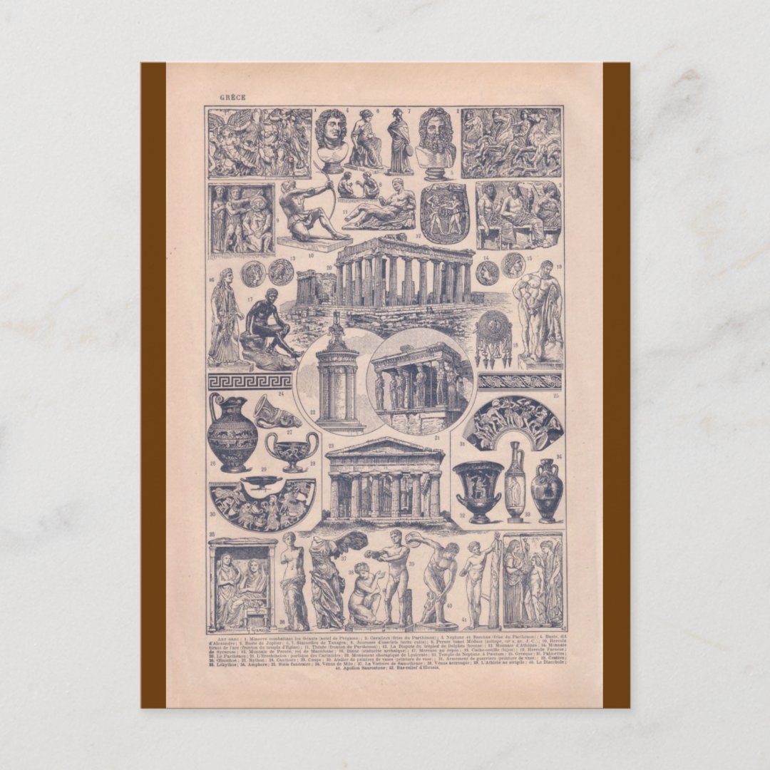 French Encyclopedia 1920, Ancient Greece Postcard | Zazzle