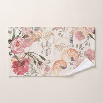 French Ephemera Rose Nautilus Shell Bath Towels | Zazzle