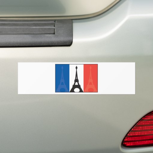 French Flag and Eiffel Tower Bumper Sticker | Zazzle