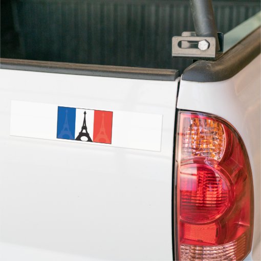 French Flag and Eiffel Tower Bumper Sticker | Zazzle