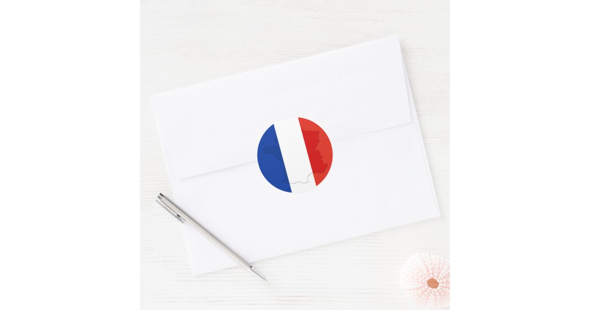 French flag classic round sticker | Zazzle