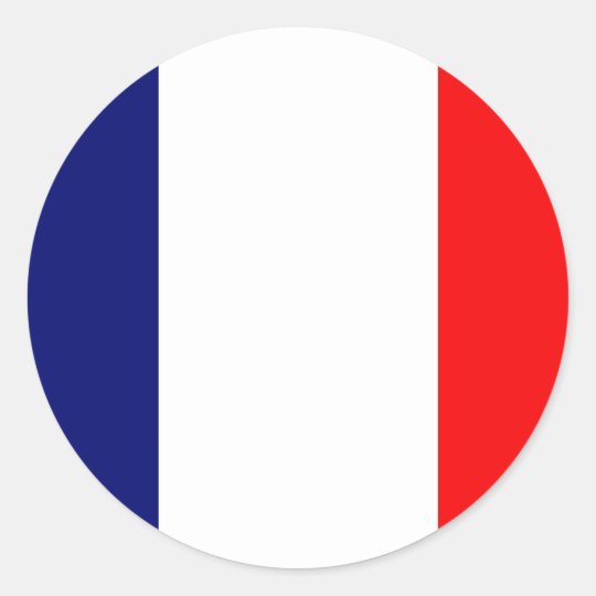 French Flag Classic Round Sticker | Zazzle.com