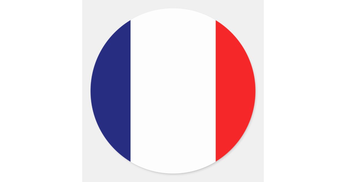 French Flag Classic Round Sticker | Zazzle