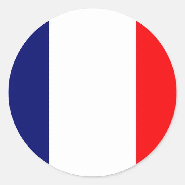 French Flag Classic Round Sticker | Zazzle