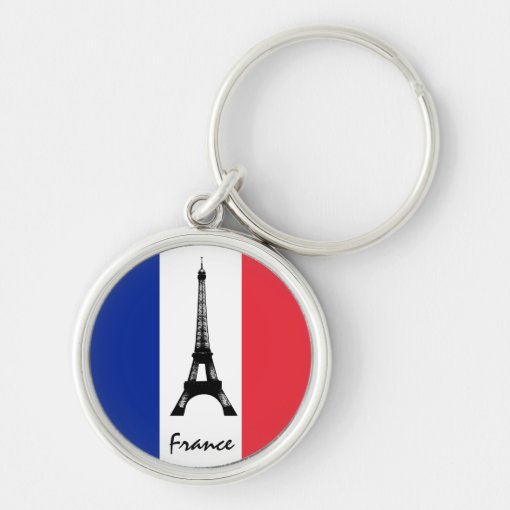 French flag & Eiffel Tower - France /sports fans Keychain | Zazzle