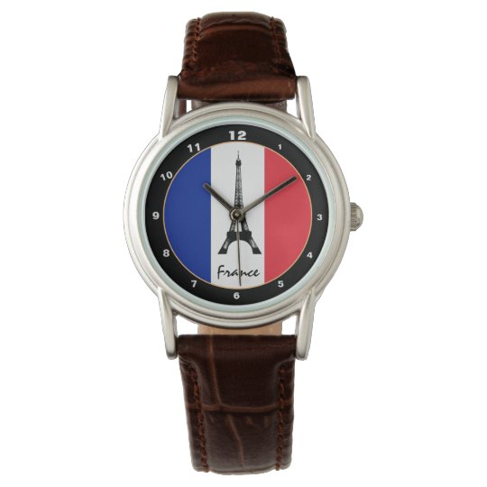 French flag & Eiffel Tower - France /sports fans Watch | Zazzle.com
