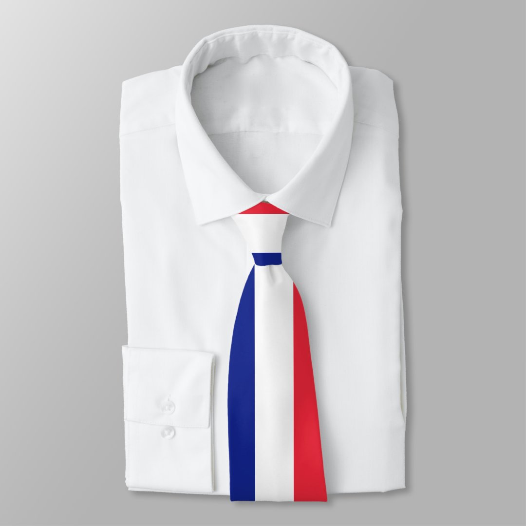 French flag of France custom neck tie | Zazzle