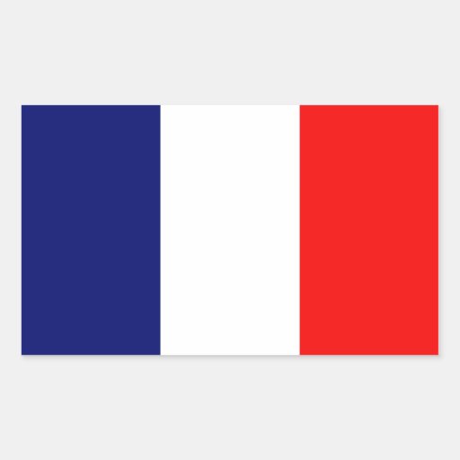 French Flag Rectangular Sticker | Zazzle