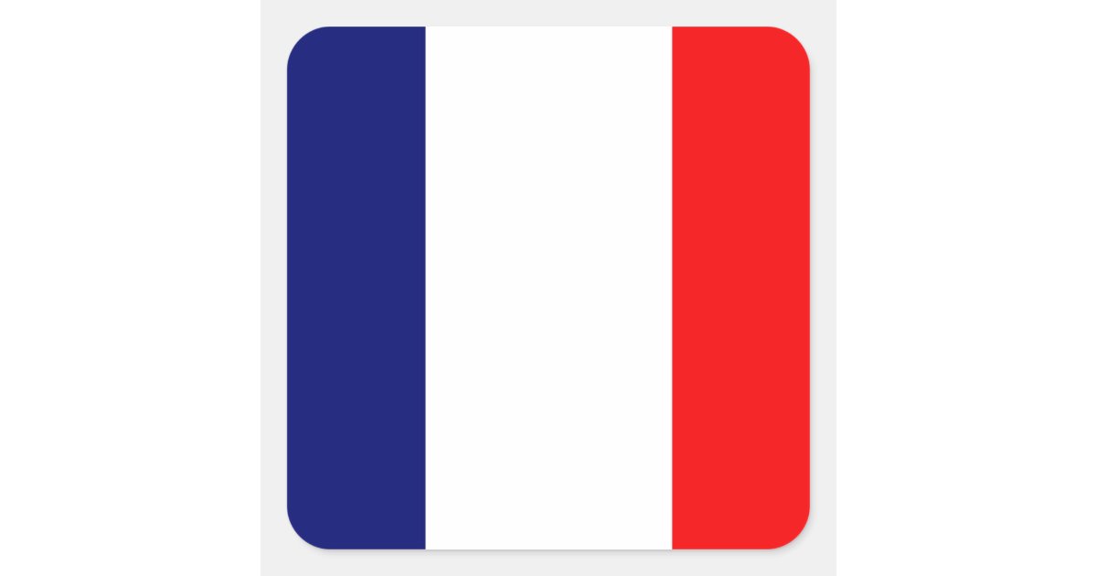 French Flag Square Sticker | Zazzle