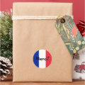 French Flag Thank You Merci! Classic Round Sticker | Zazzle