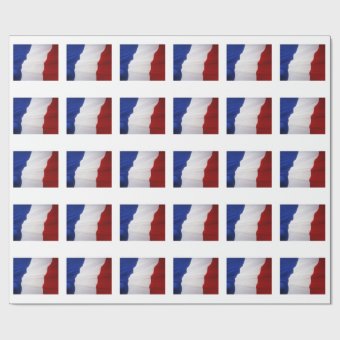 FRENCH FLAG WRAPPING PAPER | Zazzle
