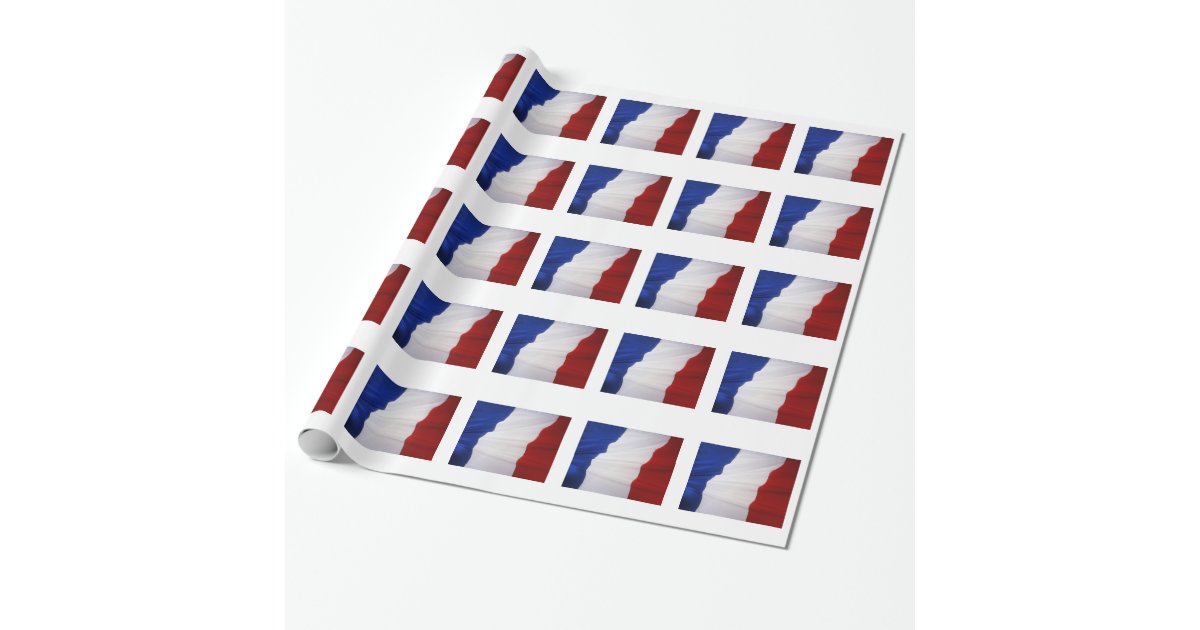 FRENCH FLAG WRAPPING PAPER | Zazzle