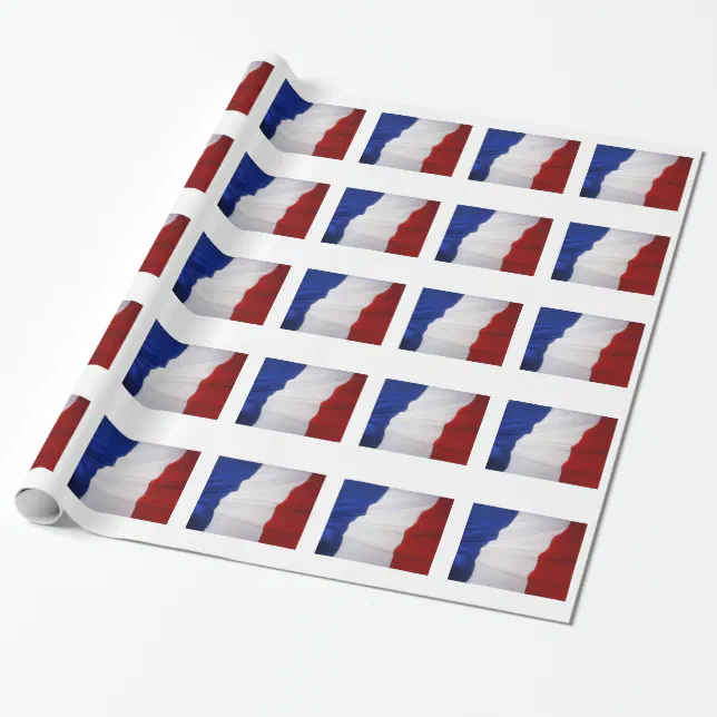 FRENCH FLAG WRAPPING PAPER | Zazzle