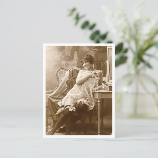 French Flirt - Vintage Pinup Postcard | Zazzle