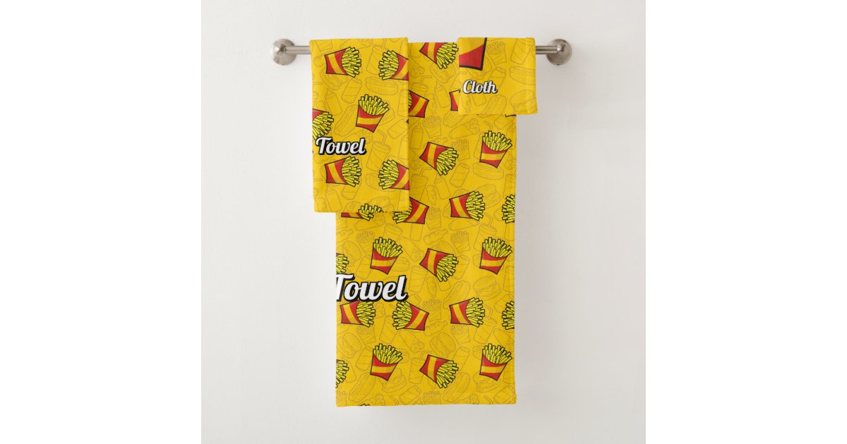 French Fries Bath Towel Set | Zazzle