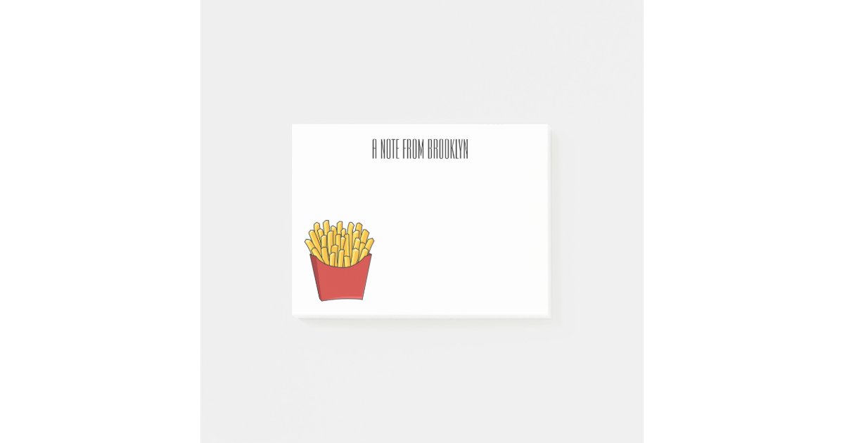 French fries cartoon illustration post-it notes | Zazzle