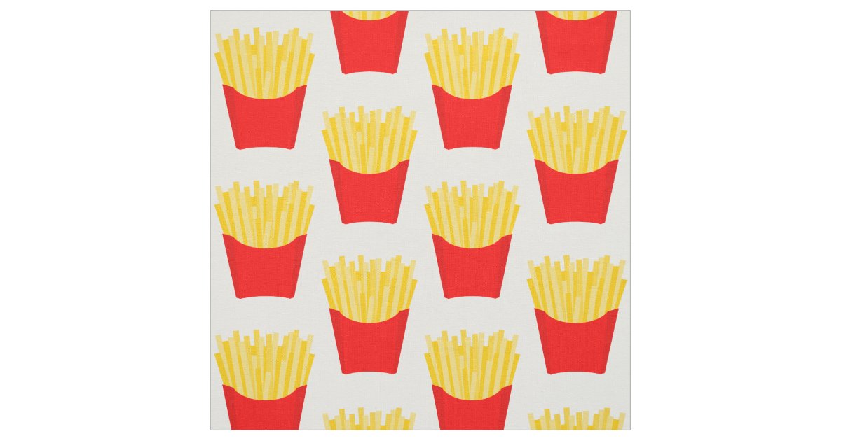French Fries Pattern Fabric | Zazzle