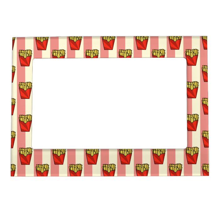 French Fries Pattern Magnetic Frame | Zazzle
