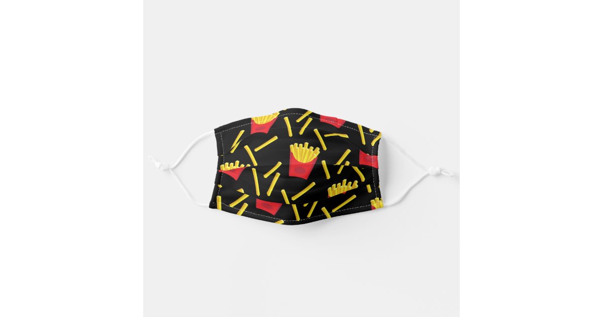 French Fries Summer Junk Food Print Adult Cloth Face Mask | Zazzle