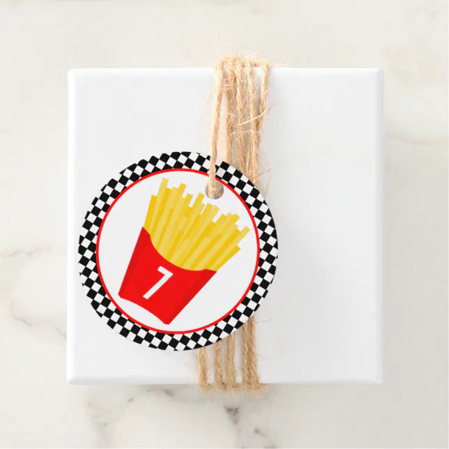 French Fry Birthday Party Favor Tags | Zazzle