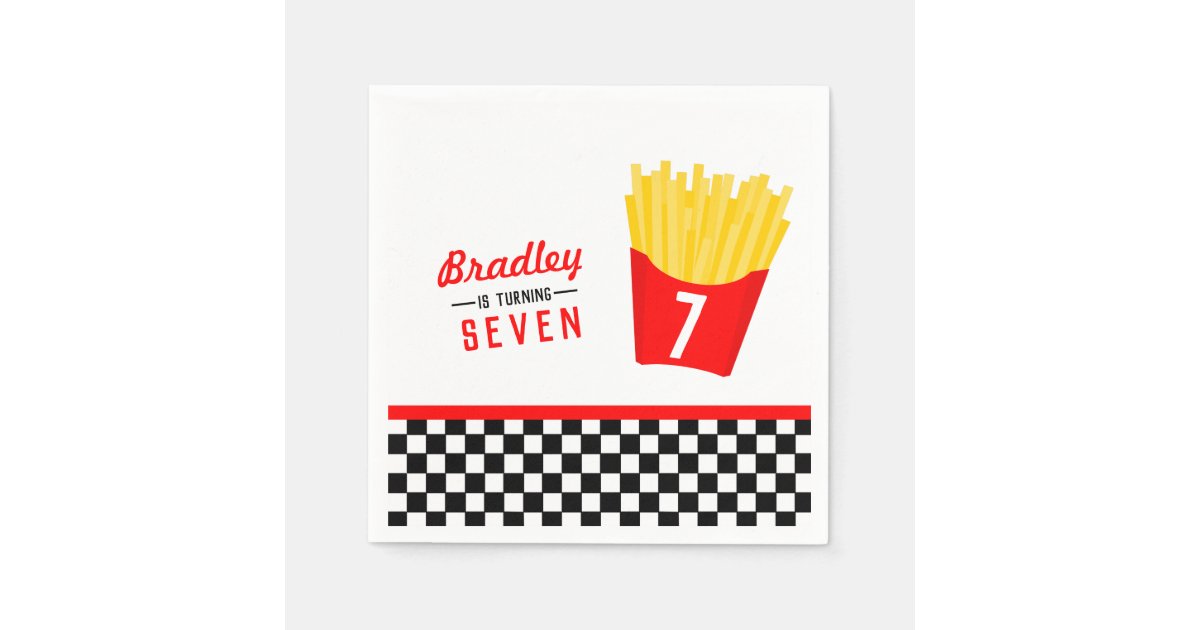 French Fry Birthday Party Napkins | Zazzle