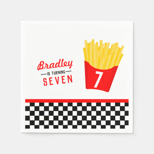 French Fry Birthday Party Napkins | Zazzle