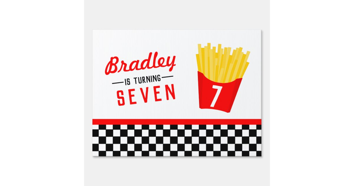 French Fry Birthday Party Sign | Zazzle