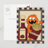 French Fry Monster cartoon postcard | Zazzle