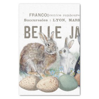 French Garden Bunny Rabbit Eggs Easter Decoupage Tissue Paper | Zazzle