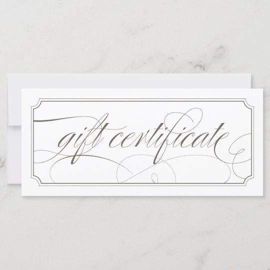 French Grey Elegant Script Gift Certificates | Zazzle.com