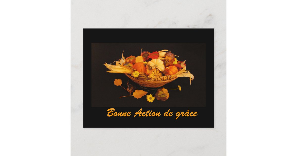 French: Happy Thanksgiving Holiday Postcard | Zazzle
