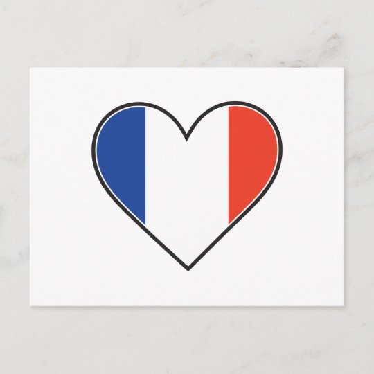 French Heart Flag Postcard | Zazzle.com