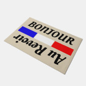 French Hello Goodbye Bonjour Au Revoir Doormat | Zazzle