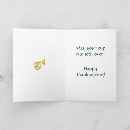 French Horn Cornucopia for Thanksgiving Holiday Card | Zazzle