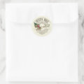 French Joyeux Noel Santa Reindeer Merry Christmas Classic Round Sticker ...