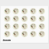 French Joyeux Noel Santa Reindeer Merry Christmas Classic Round Sticker ...