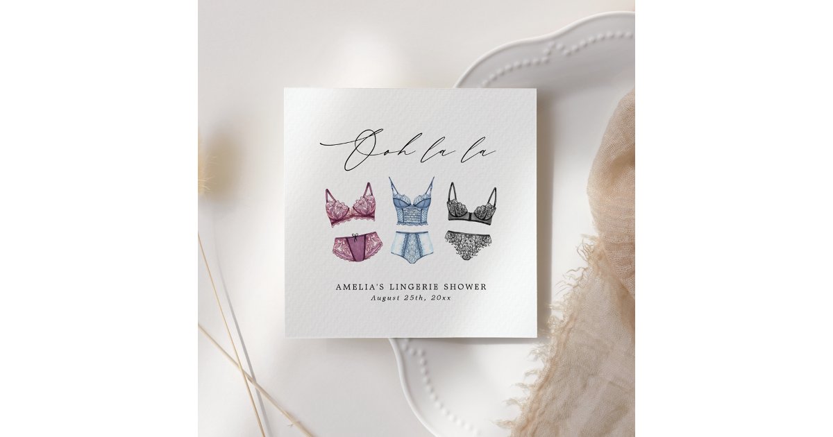 French Lace Lingerie Bridal Shower Napkins | Zazzle