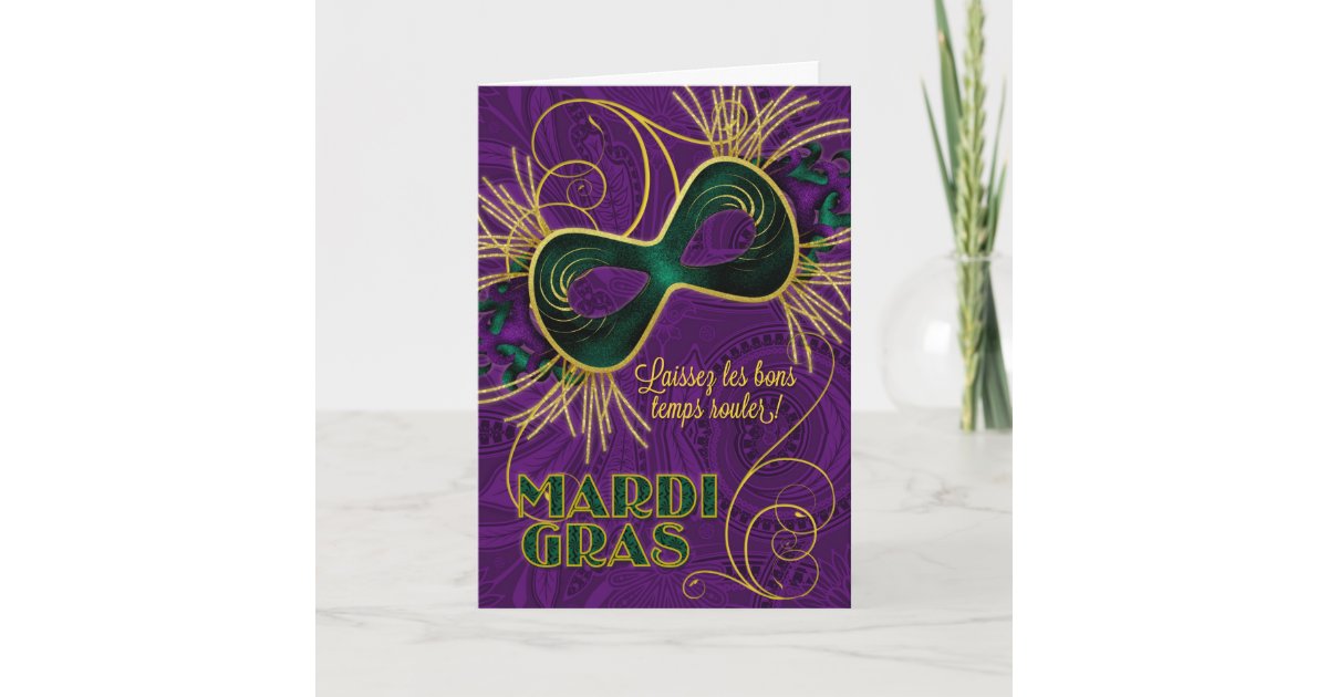 French Language Mardi Gras Card | Zazzle