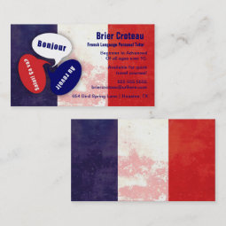French Language Tutor Business Card | Zazzle
