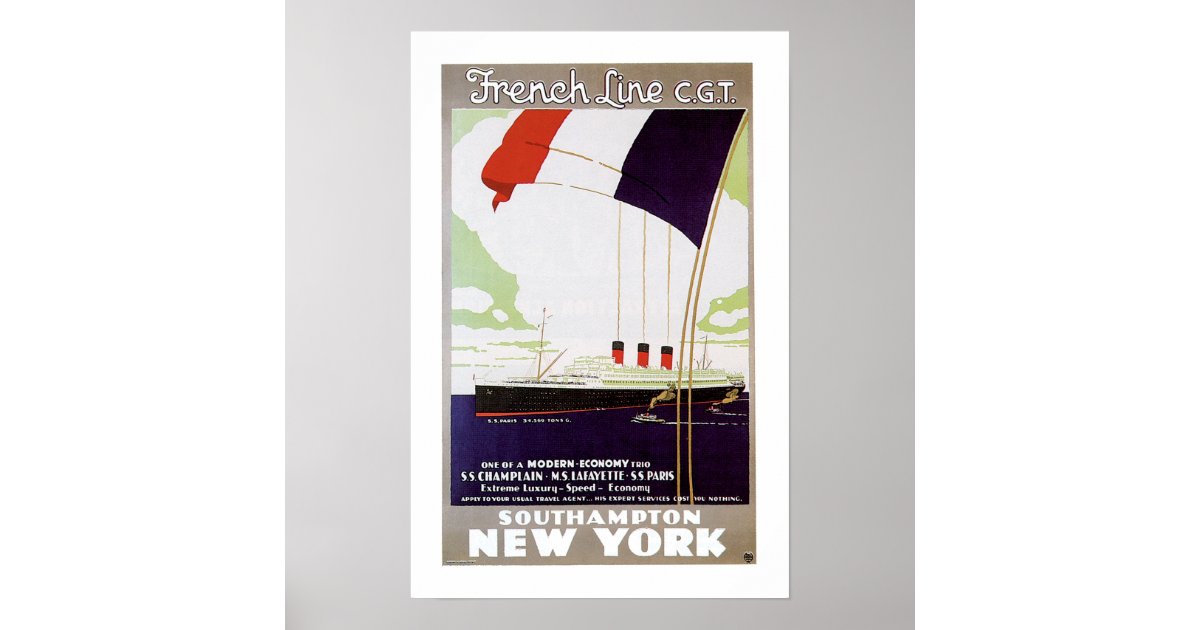 French Line CGT Poster | Zazzle