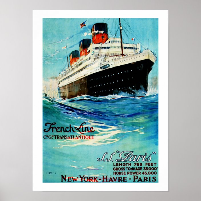 French Line ~ ss Paris Poster | Zazzle.com