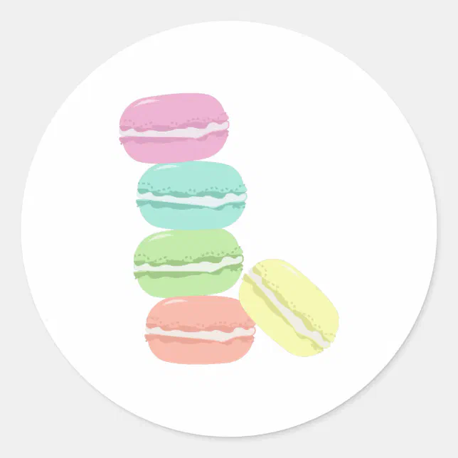 French Macaron Classic Round Sticker | Zazzle