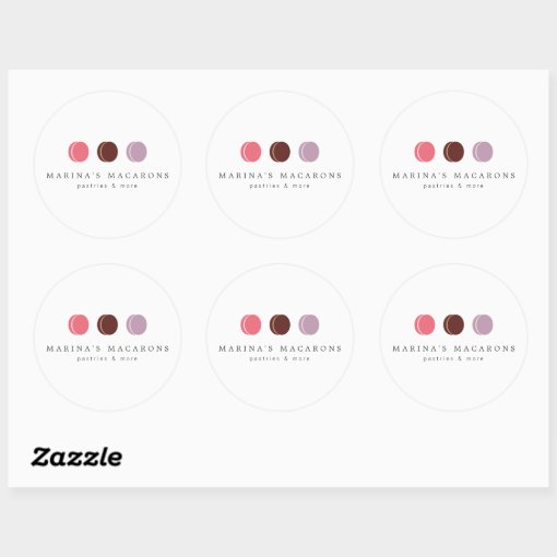 FRENCH MACARON TRIO LOGO 3 Round Stickers | Zazzle