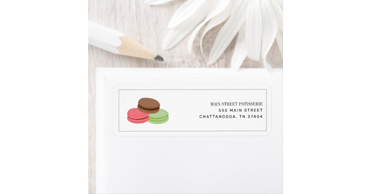 French Macarons Bakery Patisserie Business Label | Zazzle