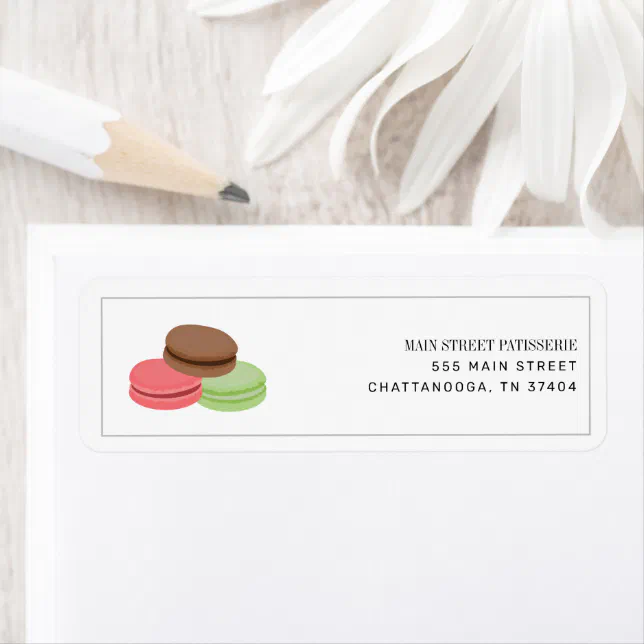 French Macarons Bakery Patisserie Business Label | Zazzle