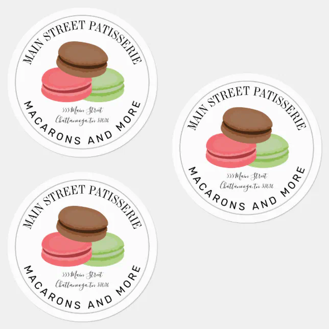 French Macarons Food Business Restaurant Labels | Zazzle