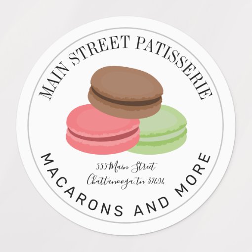 French Macarons Food Business Restaurant Labels | Zazzle
