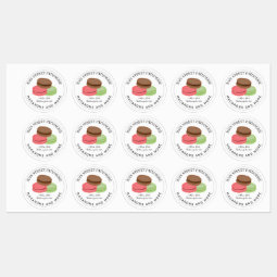 French Macarons Food Business Restaurant Labels | Zazzle